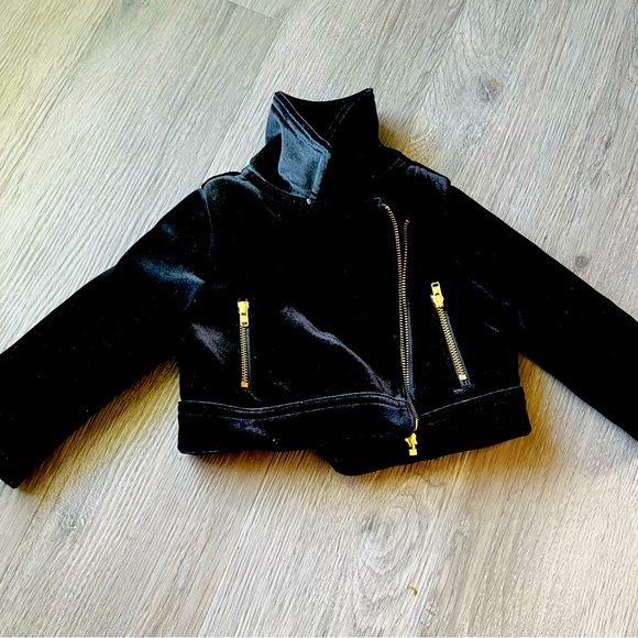 OshKosh B'gosh | Jackets & Coats | Black Velvet Biker Jacket | Poshmark